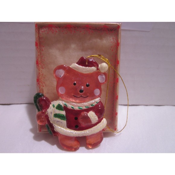 unknown | Holiday | Vintage Teddy Bear Santas Christmas Tree Ornament Hand Painted Polyresin ...